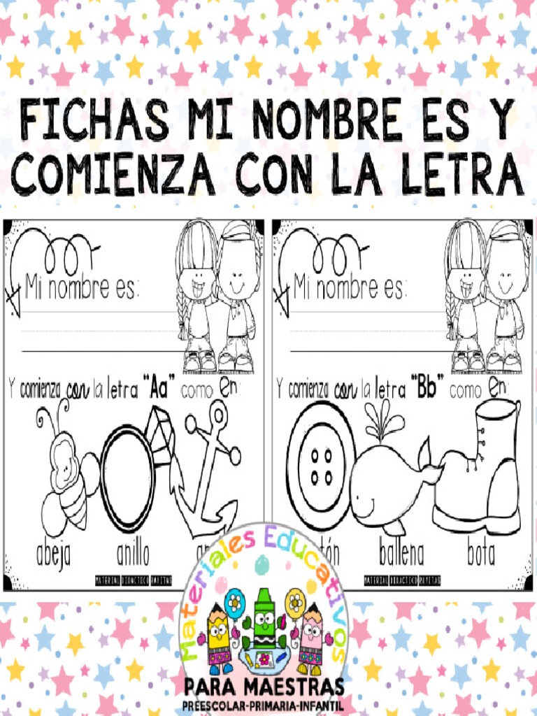 Fichas Aprendo La Letra de Mi Nombre Por Materiales Educativos Maestras ...
