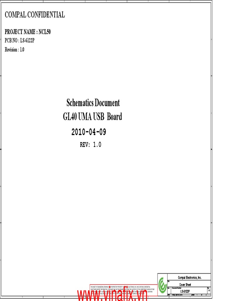 Compal LS-6122P NCL50 Uma - Audio - Usb Board - Rev 1.0 | PDF | Science ...