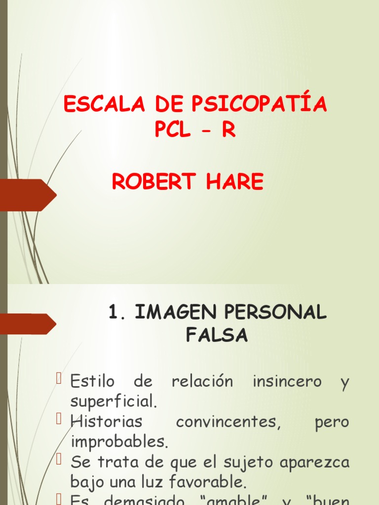 PCL - R | PDF | Ira | Violación