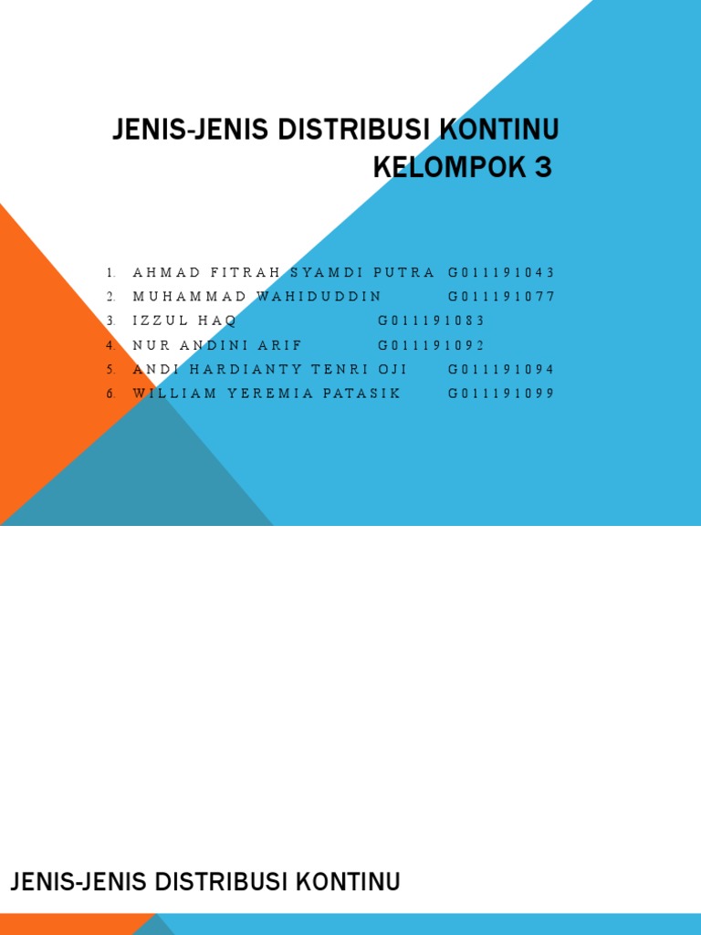 Jenis-Jenis Distribusi Kontinu | PDF