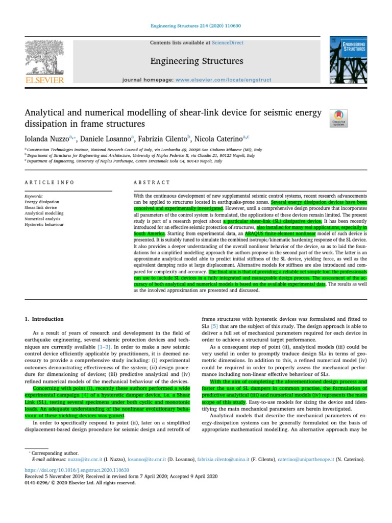 Engineering Structures: Sciencedirect | PDF | Yield (Engineering) | Deformation (Engineering)