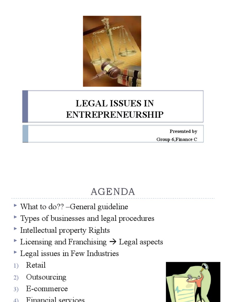 Legal Issues in Entrepreneurship: Presented by Group 6, Finance C | PDF ...