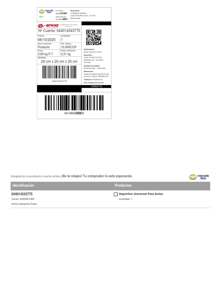 Shipment Labels 201007095547 | PDF