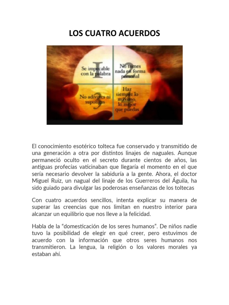 LOS CUATRO ACUERDOS Imprimir | PDF | Amor | Science