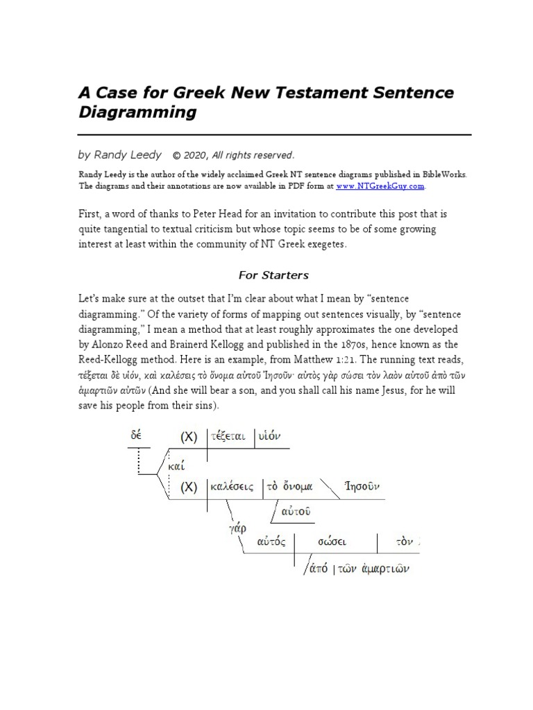 A Case For Greek New Testament Sentence Diagramming | PDF | Exegesis ...