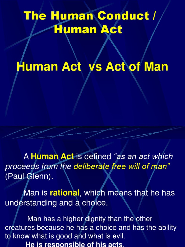 Human Act vs. Act of Man Edited 2020 | PDF | Free Will | Psychological ...