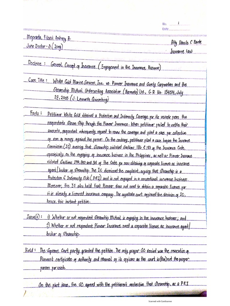 Mejorada, Filbert-Handwritten Case Digests 09232020 | PDF