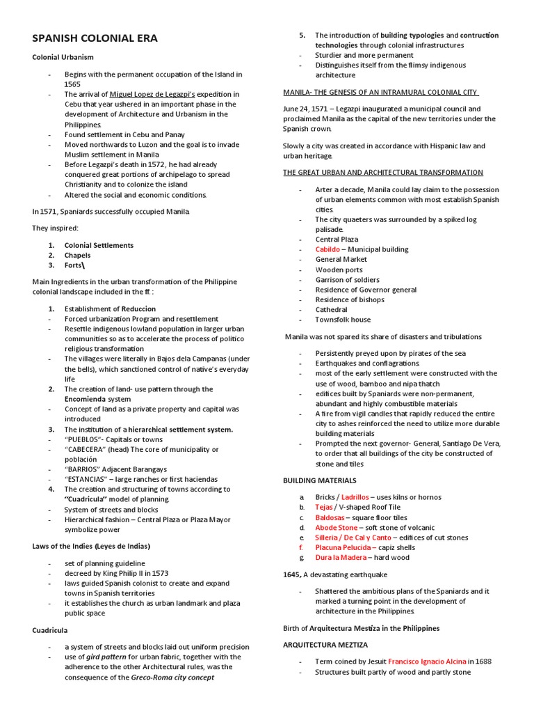 Spanish Colonial Era | PDF | Manila | Philippines