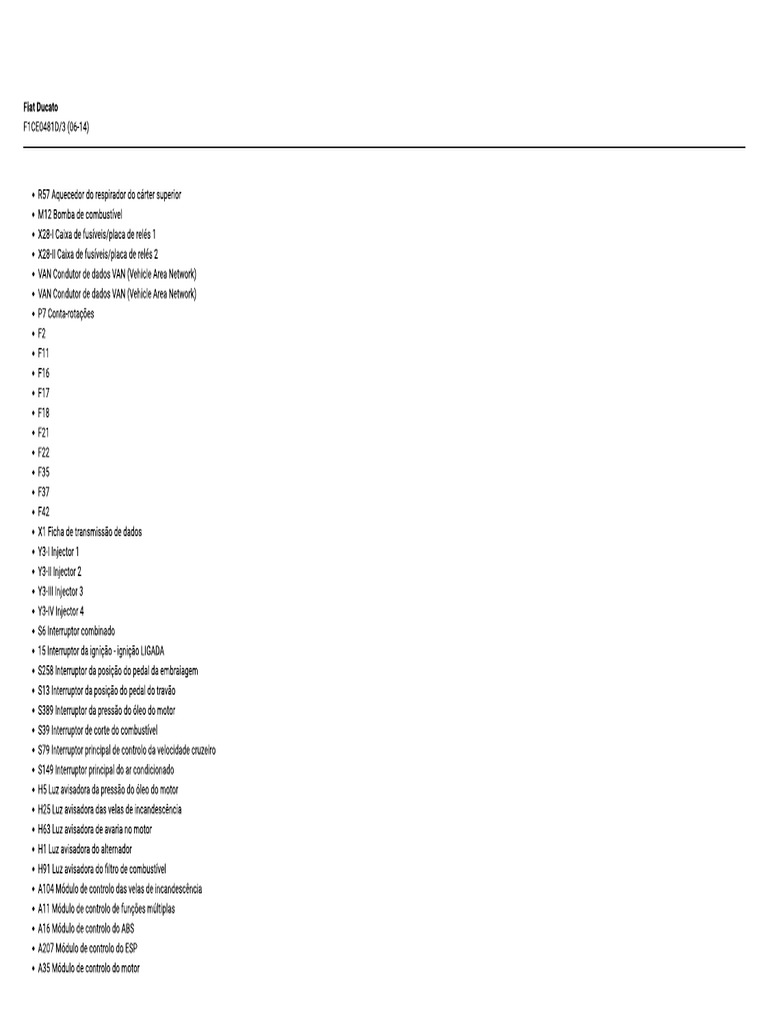 Iveco Daily Fiat Ducato 3.0 F1C Bosch EDC16C 2006 A 2012 - Controle Do ...