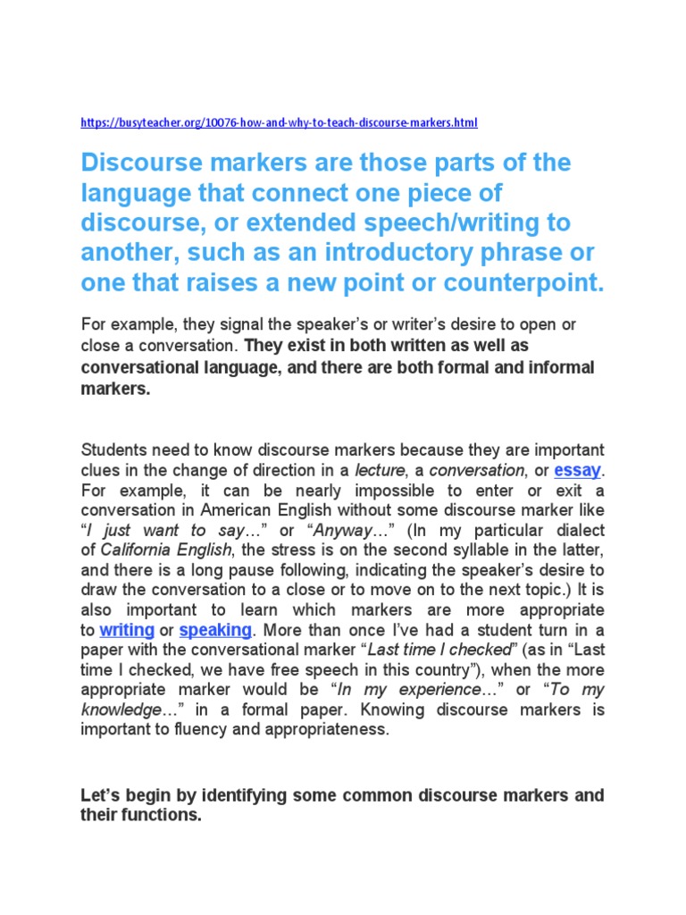 Conversational Language, and There Are Both Formal and Informal Markers ...