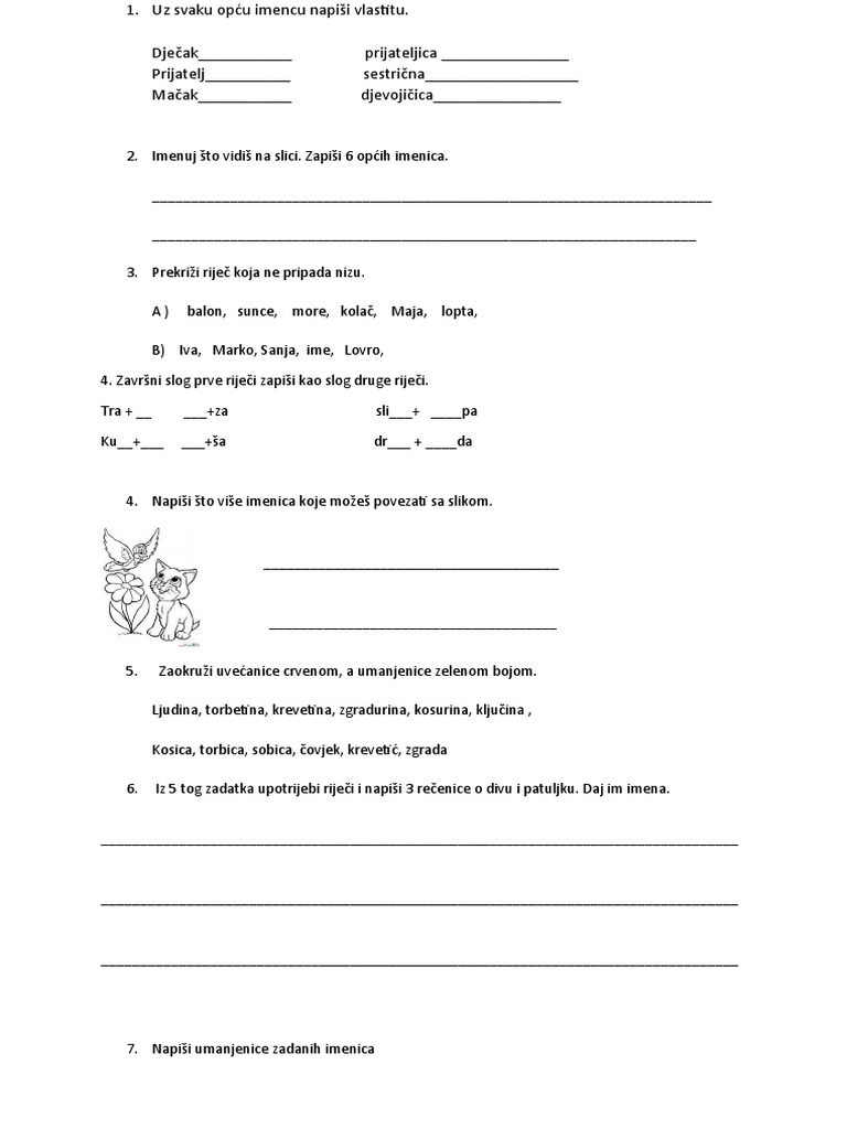 Imenice, Umanjenice, Uvećanice | PDF