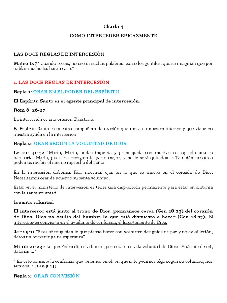 Charla 4 COMO INTERCEDER EFICAZMENTE | PDF | Oración | Jesús