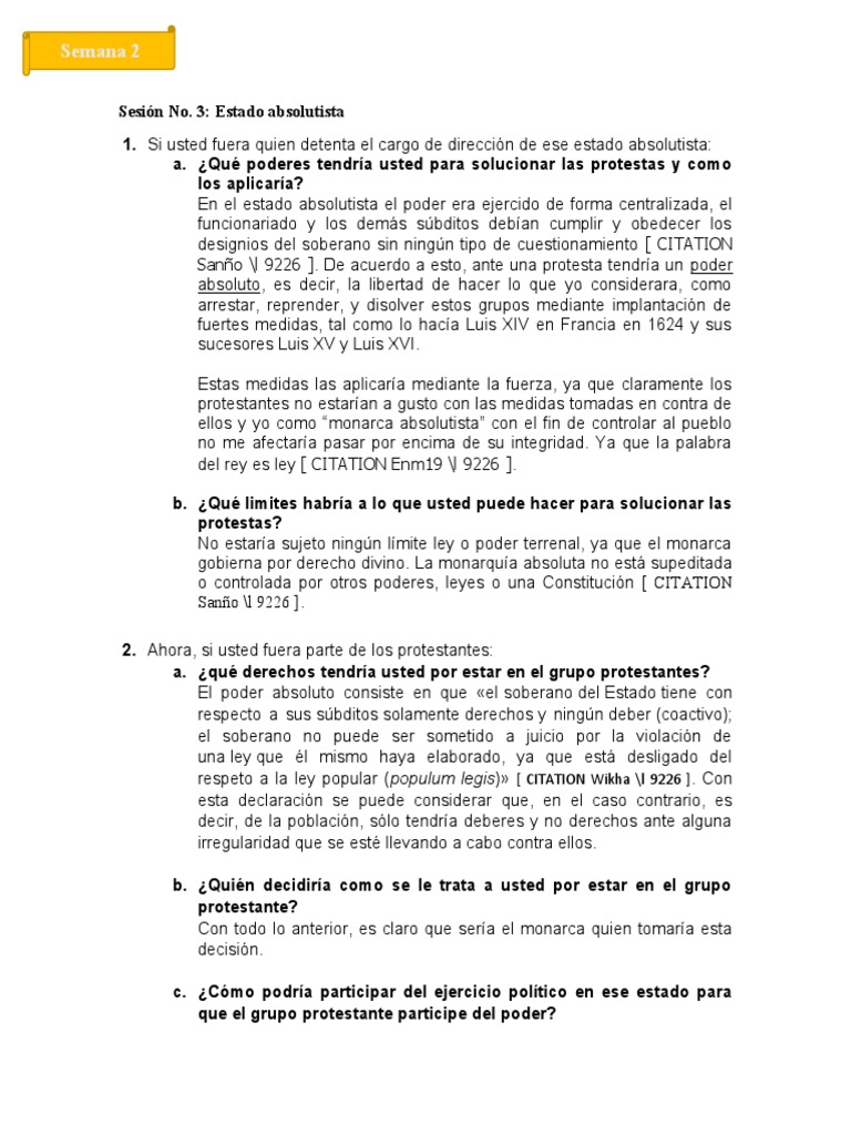 S2. SS4. Estado Absolutista | PDF | Monarquía absoluta | Monarca