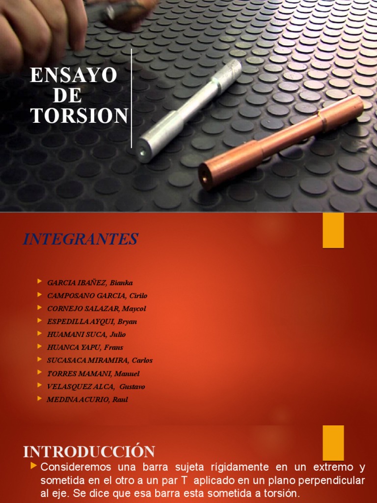 Ensayo de Torsion PPT (2) 100%2 | PDF | Cantidades fisicas | Fuerza