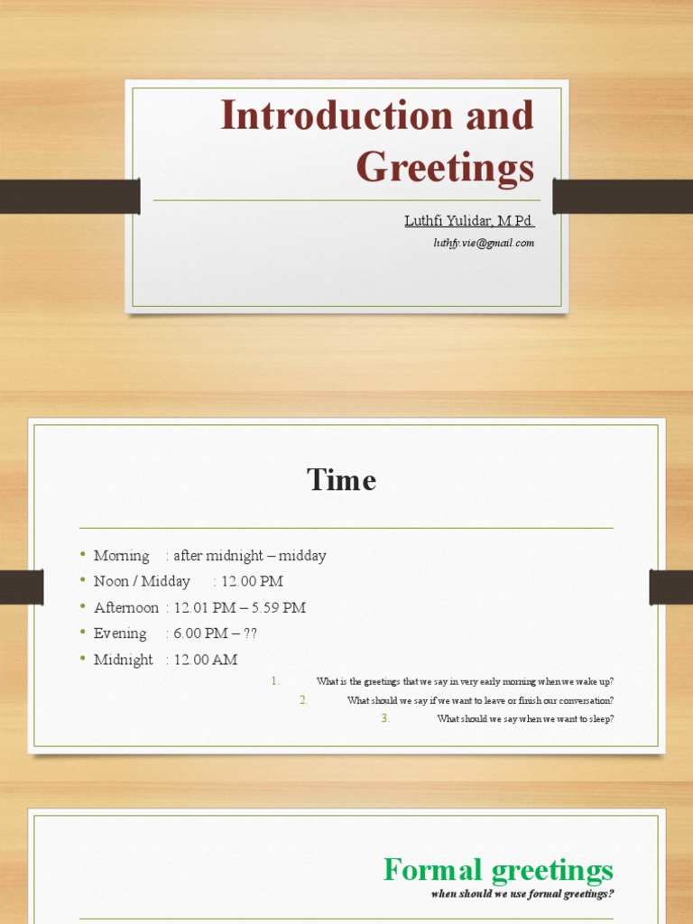 Greetings and Introductions Guide | PDF