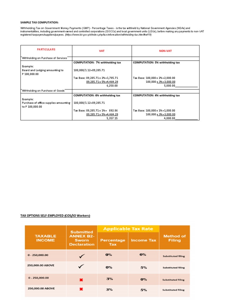 Sample Tax Computation | PDF