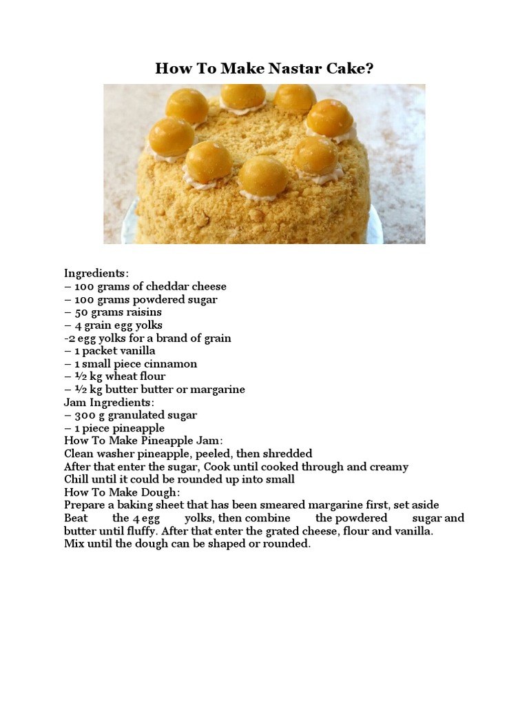 How To Make Nastar Cake | PDF