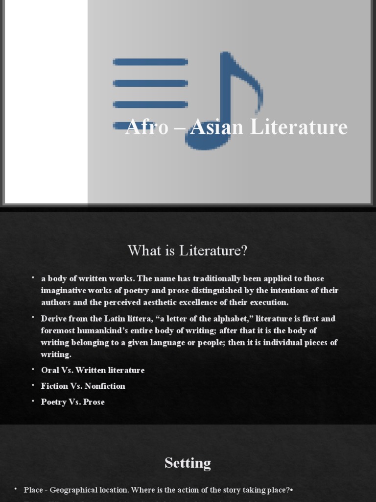 Intro To Afro Asian Literature | PDF | Narration | Poetry