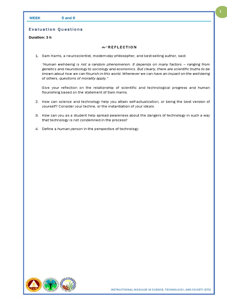 STS Instructional Modules - Week 5-6 Evaluation | PDF