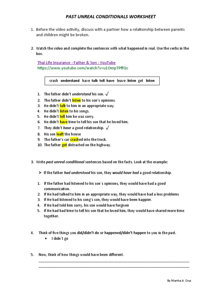 Past Unreal Conditionals Worksheet | PDF | Linguistic Typology | Semiotics