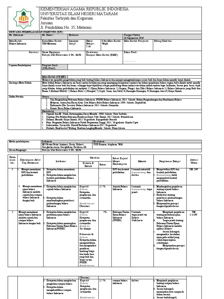 RPS UIN Mataram | PDF