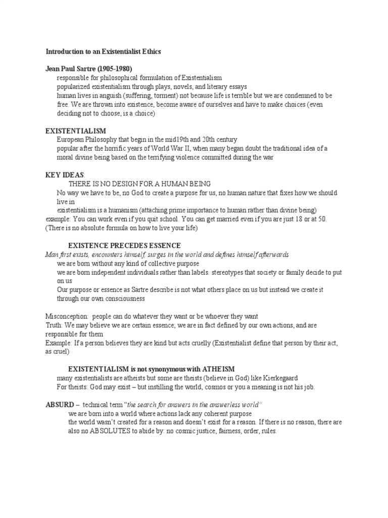 An Existentialist Ethics PDF | Download Free PDF | Existentialism ...