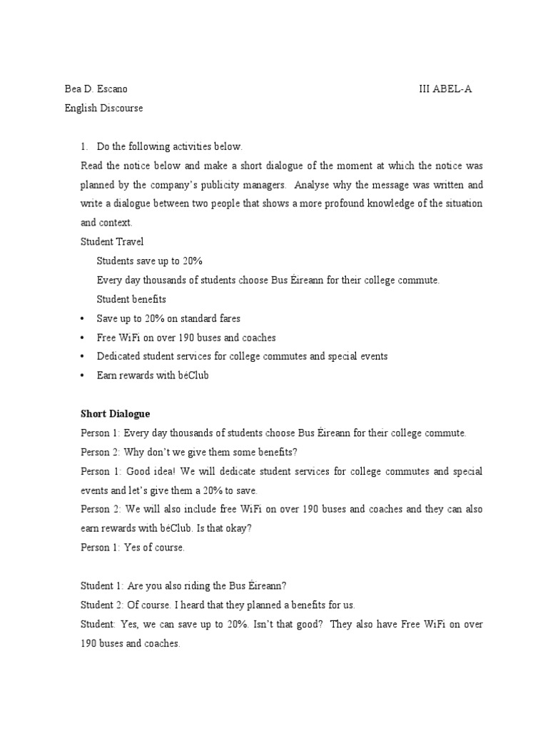 English Discourse | PDF | Discourse | Speech