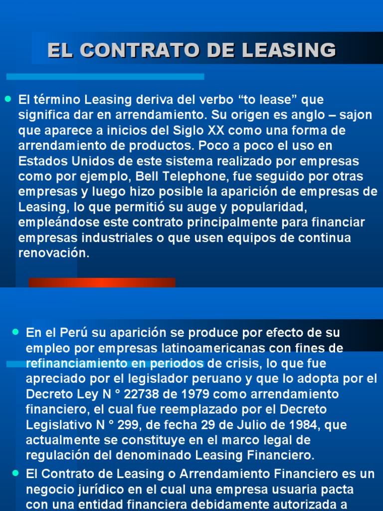 El Contrato Leasing | PDF | Arrendamiento | Economias