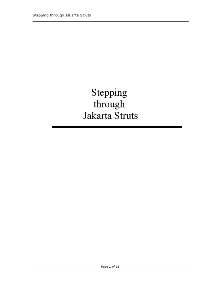 Stepping Through Jakarta Struts | PDF | Java Server Pages | Java Servlet