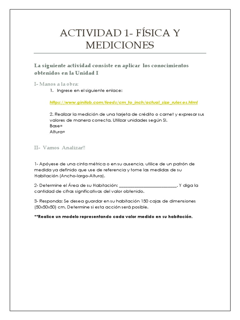 Actividad 1B - Fisica y Mediciones PDF | PDF | Arte