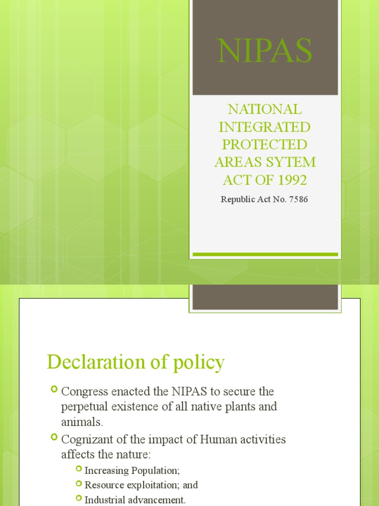 NIPAS Act of 1992: Protected Areas Overview | PDF | Protected Area ...