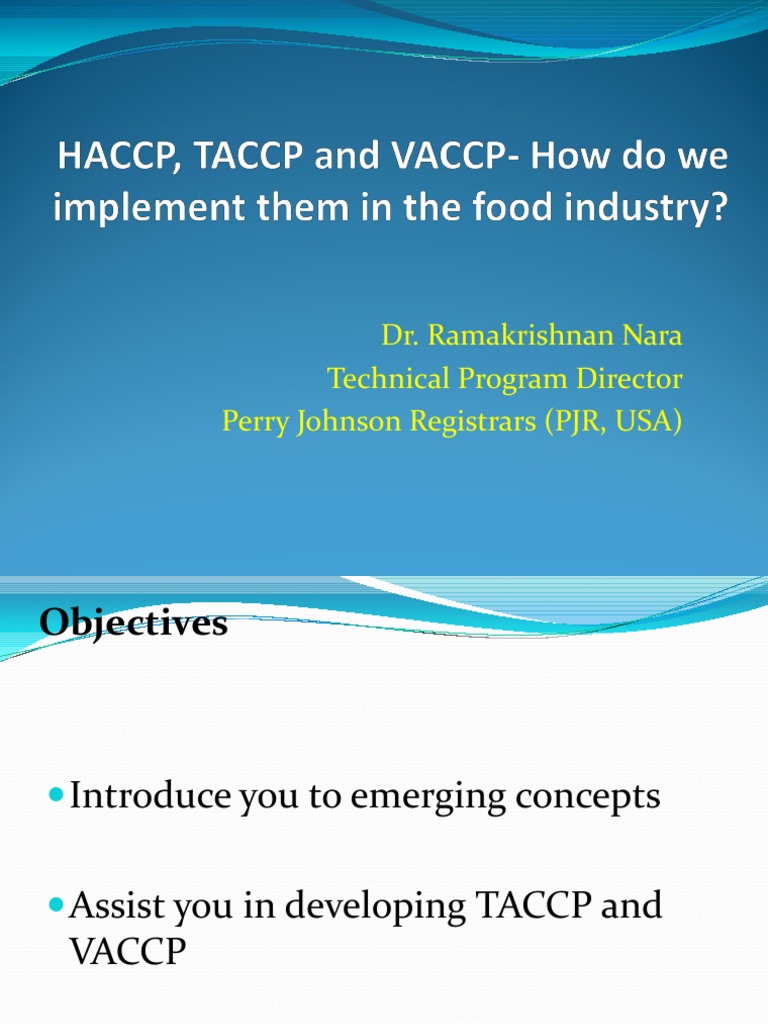 What Is HACCP, TACCP, VACCP PDF | PDF | Hazard Analysis And Critical ...