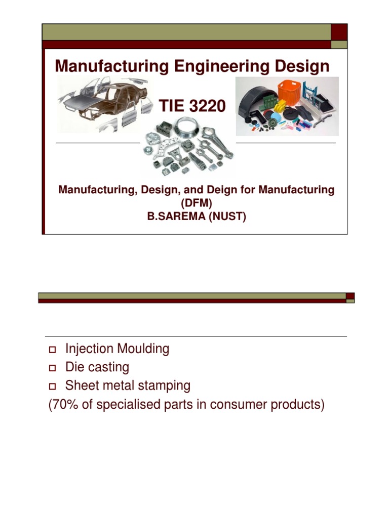 Manufacturing Engineering Design Overview | PDF | Engineering Design ...