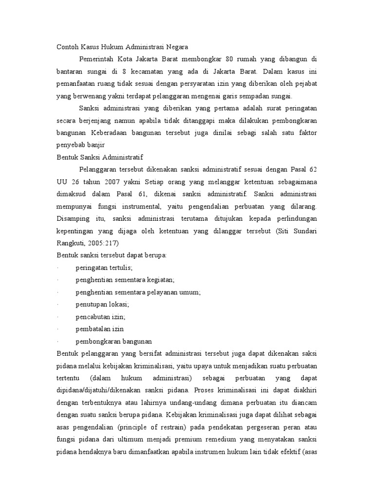 Contoh Kasus Hukum Administrasi Negara Terbaru | PDF | Hukum