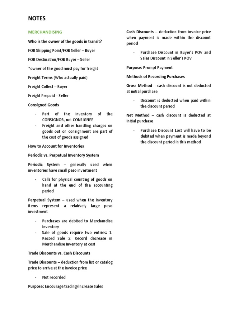 Notes on Accounting for Notes Receivable Discounting and Cash Discounts ...