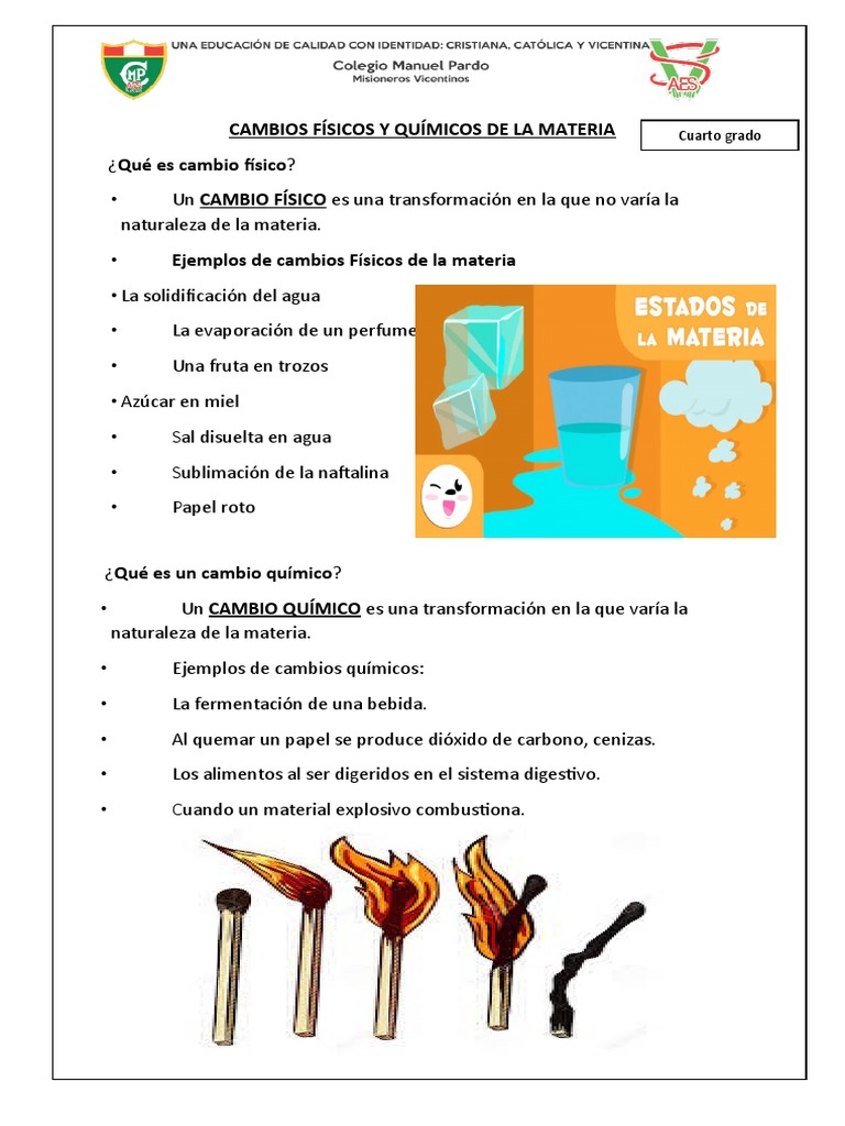 Cambios Físicos y Químicos para Niños | PDF