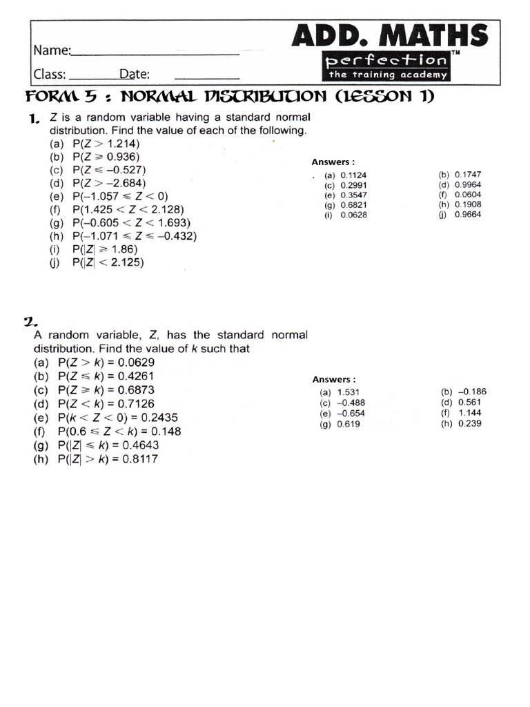 Normal Distribution (Lesson 1) PDF | PDF