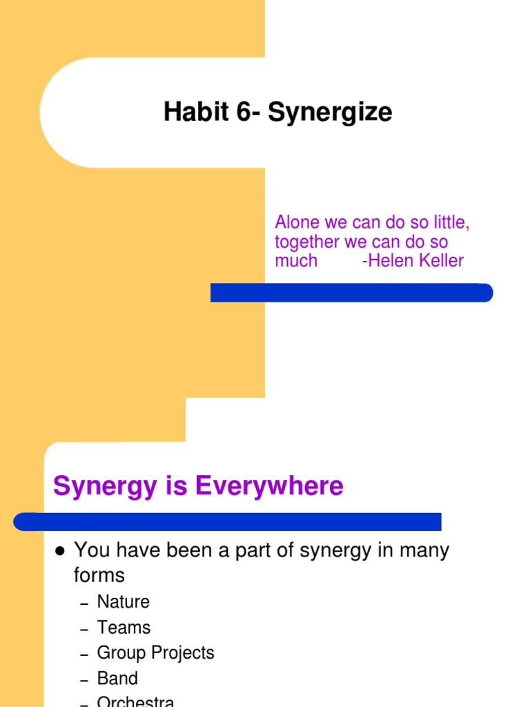 Habit-6: Synergize | Download Free PDF | Prejudices | Psychological ...