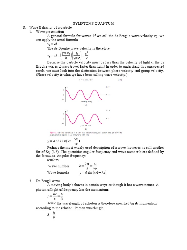 SYMPTOMS QUANTUM | PDF | Waves | Wavelength