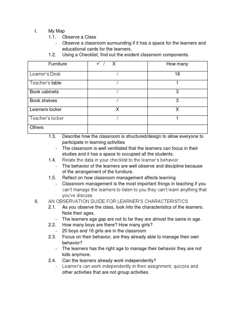 Classroom Management and Routines Analysis | PDF | Classroom ...