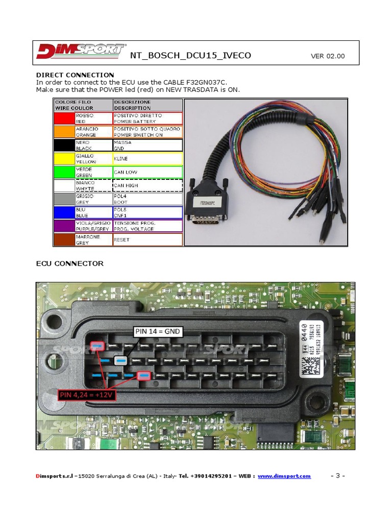 NT - Bosch - Dcu15 - Iveco: Ecu Connector | PDF