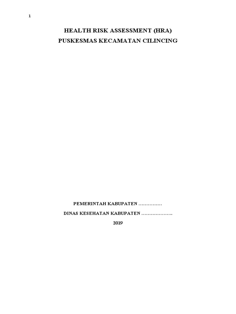 Contoh HRA Puskesmas Cilincing | PDF | Pengembangan Diri | Kesehatan ...