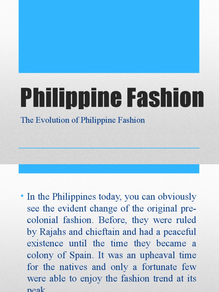 Lesson 17 - The Evolution of Philippine Fashion | PDF | Philippines ...