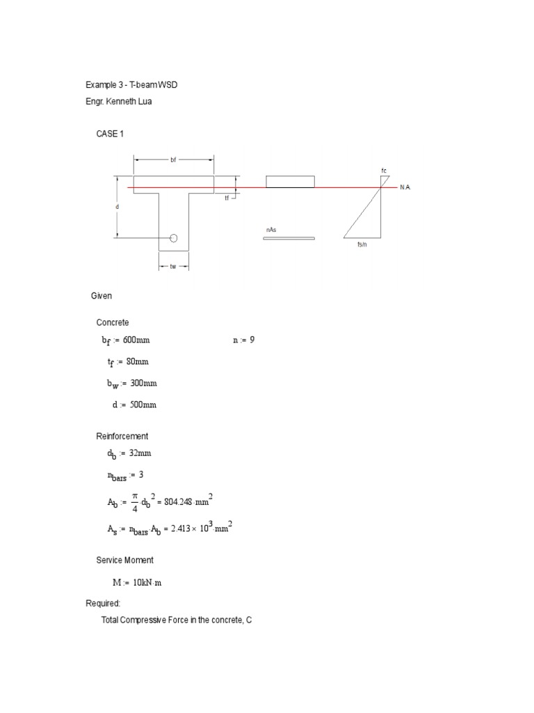 Example 3 - T-Beam WSD | PDF