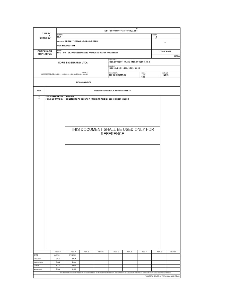 This Document Shall Be Used Only For Reference: Engenharia Ieept/Iepsa ...