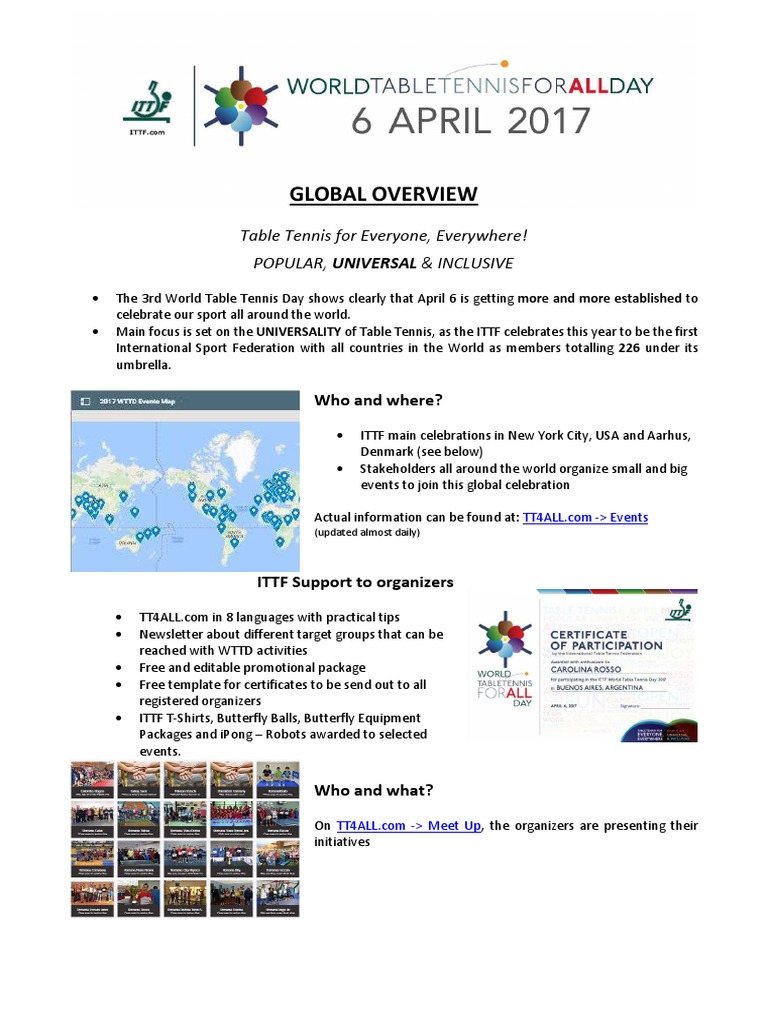 Global Overview: Table Tennis For Everyone, Everywhere! Popular ...