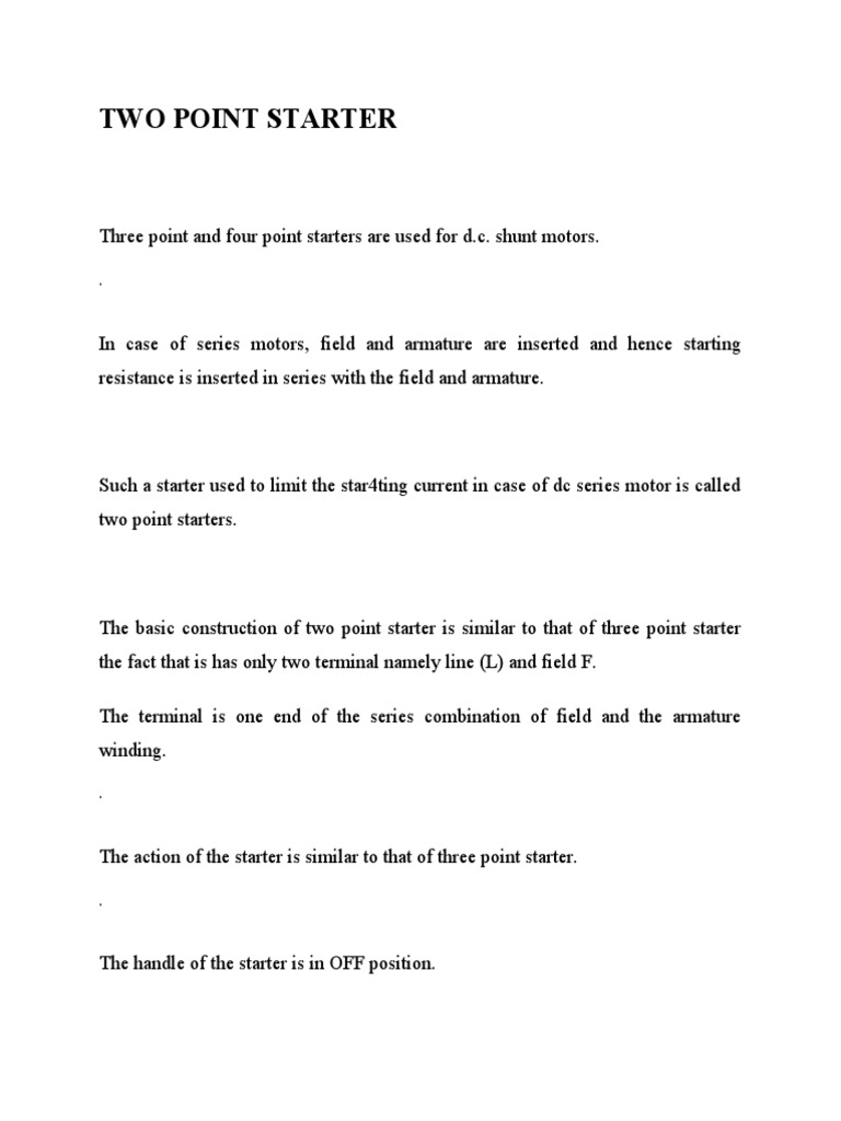 Two Point Starter | PDF