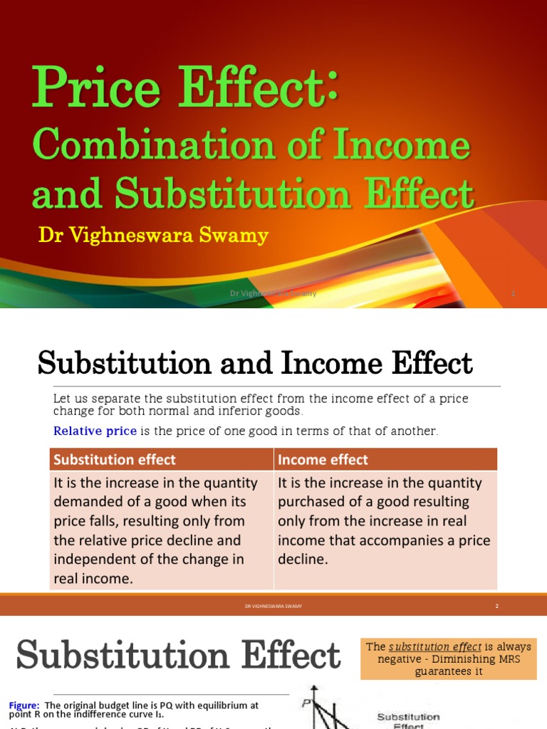 Price Effect - Substitution and Income Effect | PDF | Consumers | Utility