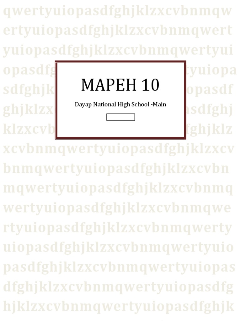 Mapeh 10: Dayap National High School - Main | PDF