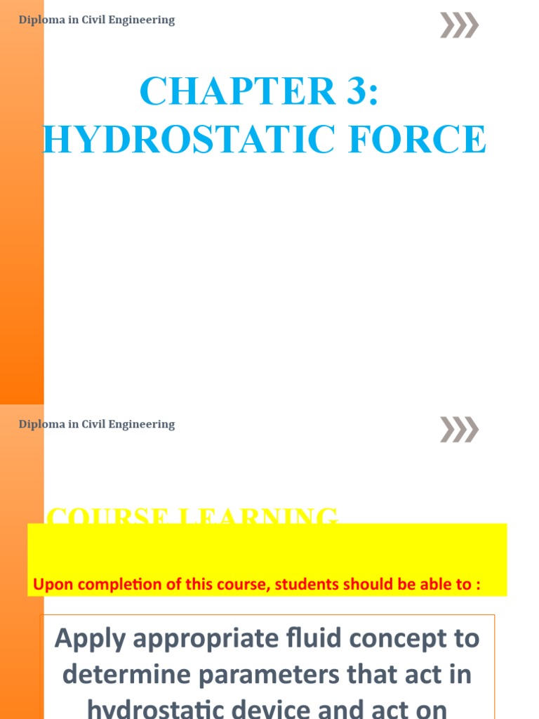 Chapter 3 Hydrostatic Force | PDF | Pressure | Physics